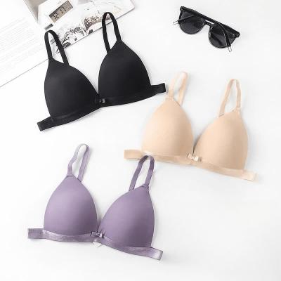 China S Size Gathered Bra Female Sexy Triangle Cup Thin Suspenders Seamless Beauty Back Student Underwear Female Adjustable Bra for sale