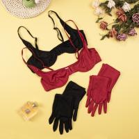 China Wholesale Bra Suit Fun Thin Bottom Front Button Underwear Nylon Smooth Pure Ice Silk Skirt Gloves Underwear Set for Women for sale