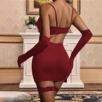 China Wholesale Bra Suit Fun Thin Bottom Front Button Underwear Nylon Smooth Pure Ice Silk Skirt Gloves Underwear Set for Women for sale