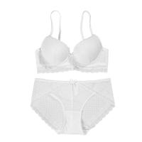 China Women Sweet Sexy  Lingerie Set White Color Lace Sexy Lingerie Beautiful Underwear Matching Set Embroidered Lingerie for Women for sale