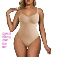 China Daily Fit One Piece Corset BodySuit Thong Bra Set Wire Free Women Fashionable Chic Women Corset Thong and Underwear BodySuit for sale