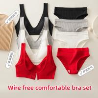 China Wholesale One Piece Sports Bra Panty Set New Style Sport Style Ribbed Underwear Set for Women for sale