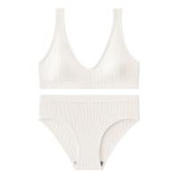 China Wholesale One Piece Sports Bra Panty Set New Style Sport Style Ribbed Underwear Set for Women for sale