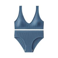 China Wholesale One Piece Sports Bra Panty Set New Style Sport Style Ribbed Underwear Set for Women for sale