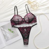 China Female New Arrival Underwear Set Lace Underwear Thin Style Big Chest Small Panties Bra Set Supply for sale