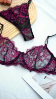 China Female New Arrival Underwear Set Lace Underwear Thin Style Big Chest Small Panties Bra Set Supply for sale