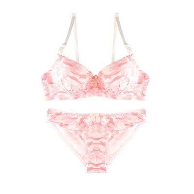 China Women Underwear Lingerie Set High Quality Hot Selling Printing Underwire Panty and Bra Set for Ladies for sale