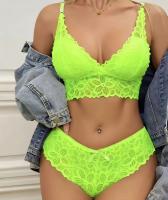 China Women Lingerie Set Underwear Sexy Lace Wire-free Bra Set Gather Seamless Triangle Cup Bra Underwear Women's Small Breast for sale