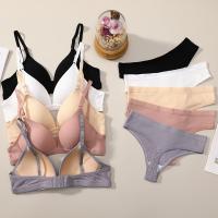 China Wholesale 2024 Women Pure Cotton Thong Panties With Bra Set Hot Selling Women Bra With Panty Set Cotton for sale