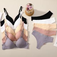 China Wholesale 2024 Women Pure Cotton Thong Panties With Bra Set Hot Selling Women Bra With Panty Set Cotton for sale