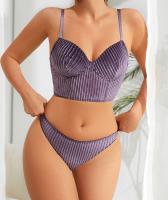 China Thong Lingerie Set S-xl Plus Size Sexy Velvet Underwire Underwear Set Ladies Threaded Push up Gathered Adjustable Bra for sale