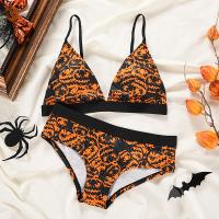 China Women Underwear Set Halloween Pumpkin Underwear Set Ladies Sexy Seamless Breathable Thin Beautiful Back for sale