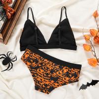 China Women Underwear Set Halloween Pumpkin Underwear Set Ladies Sexy Seamless Breathable Thin Beautiful Back for sale