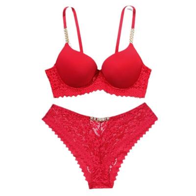 China Bra and Underwear Set Rhinestone Lace Ladies Sexy Bra Underwear Set Wholesale Panty Bra High Quality Sexy Set for Women for sale