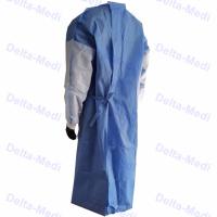 China Nonwoven SMS Patient Visitor Disposable Isolation Gowns For Labotatary Food Using for sale