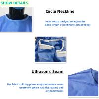 China Nonwoven SMS Patient Visitor Disposable Isolation Gowns For Labotatary Food Using for sale
