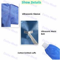 China Nonwoven SMS Patient Visitor Disposable Isolation Gowns For Labotatary Food Using for sale