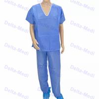 China Protective Non Woven Disposable Patient Gown Safety Non Sterile Short Sleeve for sale