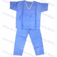 China Protective Non Woven Disposable Patient Gown Safety Non Sterile Short Sleeve for sale