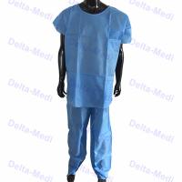 China Protective Non Woven Disposable Patient Gown Safety Non Sterile Short Sleeve for sale