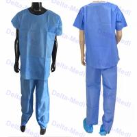 China Protective Non Woven Disposable Patient Gown Safety Non Sterile Short Sleeve for sale