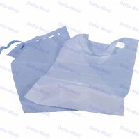 China Blue White Disposable Patient Dental Bib With Tie Pocket for sale