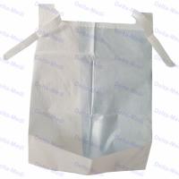 China Blue White Disposable Patient Dental Bib With Tie Pocket for sale
