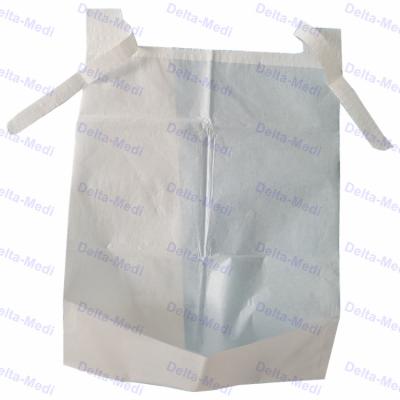 China Blue White Disposable Patient Dental Bib With Tie Pocket for sale