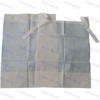 China Blue White Disposable Patient Dental Bib With Tie Pocket for sale