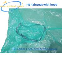 China New arrival yellow,green colors polyethylene raincoat adjustable neck belt with elastic cuffs for sale
