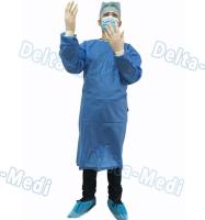 China Blue Disposable Surgical Gown , SMS Surgeon Gown With Hand Towels for sale