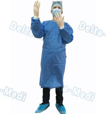 China Blue Disposable Surgical Gown , SMS Surgeon Gown With Hand Towels for sale