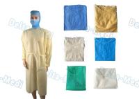 China PP Material Yellow Disposable Laboratory Gowns Comfortable 2 Waist Belts Tie On for sale