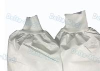 China Waterproof Breathable Disposable Protective Coveralls Cotton Knitted / Elastic Cuff White Color for sale