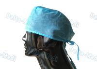 China Ties On Back Blue PP Disposable Surgical Caps Dust Proof With Stitching Thread for sale