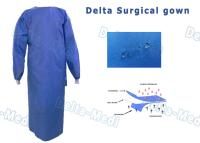 China SMS Disposable Surgical Gown With Knitted Cuff Environmentally Friendly for sale