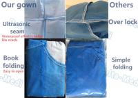 China Ultrasonic Bonding Disposable Examination Gowns , Impervious SMMS Disposable Gowns Chest Fabric Reinforced for sale