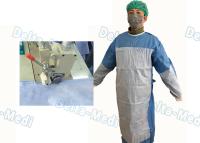 China Ultrasonic Bonding Disposable Examination Gowns , Impervious SMMS Disposable Gowns Chest Fabric Reinforced for sale