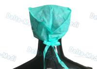 China Green Medical Disposable Surgical Caps Non Woven Tie On Back Type For Hospital for sale