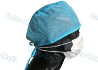 China Blue PP Handmade Disposable Surgical Caps , Medical Doctor Scrub Caps 15 - 35gsm for sale