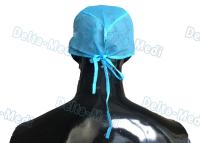 China Blue PP Handmade Disposable Surgical Caps , Medical Doctor Scrub Caps 15 - 35gsm for sale