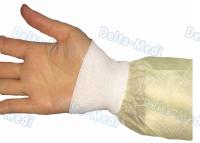 China Ultrasonic Sewing Yellow Isolation Gowns , Isolation Waterproof Disposable Lab Gown for sale