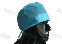 China Blue Disposable Surgeon Caps , PP / SMS Disposable Surgical Hats With Sweatband for sale