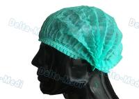 China Green Single Elastic Disposable Mob Cap , Doctor Bouffant Disposable Hair Cover for sale
