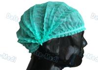 China Green Single Elastic Disposable Mob Cap , Doctor Bouffant Disposable Hair Cover for sale