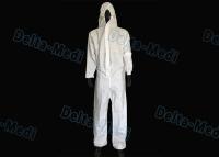 China White Microporous Disposable Protective Coveralls Anti Dust With Hood for sale