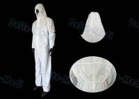 China White SF Disposable Hooded Coveralls , Anti Water Disposable Safety Coveralls for sale