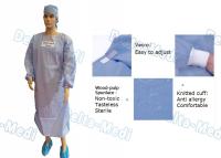 China Wood Pulp Spunlace Sterile Disposable Surgical Gown With Knitted Cuff for sale