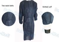 China Dark Blue Non Woven Disposable Isolation Gowns Long Sleeve For Medical Surgical Procedures for sale
