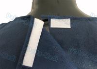 China Dark Blue Non Woven Disposable Isolation Gowns Long Sleeve For Medical Surgical Procedures for sale